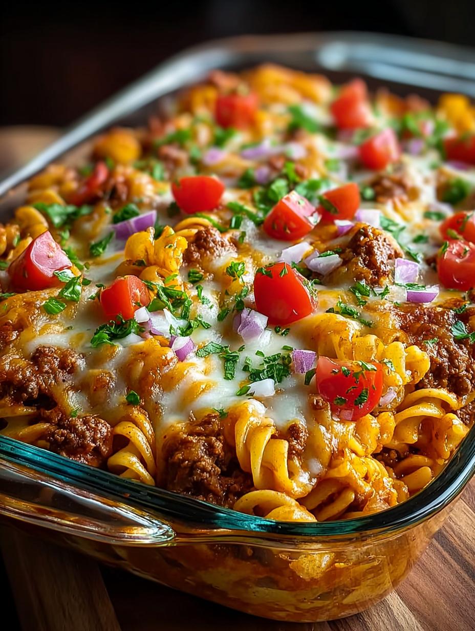 Delicious Loaded Taco Pasta Bake Recipe for Family Dinner - RecipesBySophia